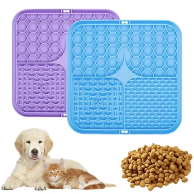 DOG LICK MAT Silicone Slow Feeder Bathing Distraction with Suction Cups ...