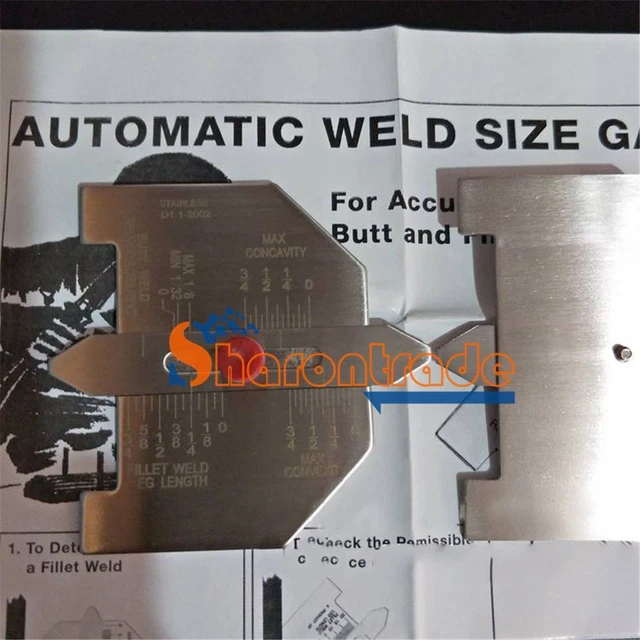 NEW AUTOMATIC WELD size gauge butt reinforcement fillet weld leg length ...