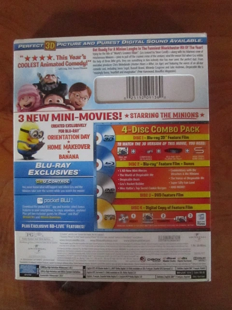 DVD BLU-RAY 3D Despicable Me Lenticular Cover New Sealed Great ...