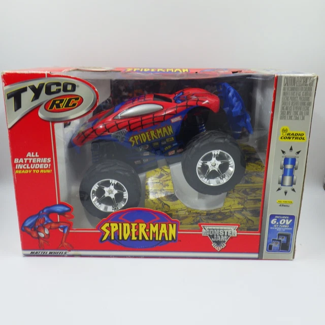TYCO R/C MONSTER Jam Spider-Man Truck RC 6.0 Jet Turbo Mattel - Good ...