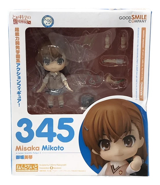 A CERTAIN SCIENTIFIC Railgun Nendoroid 345 Misaka Mikoto Figure Good ...