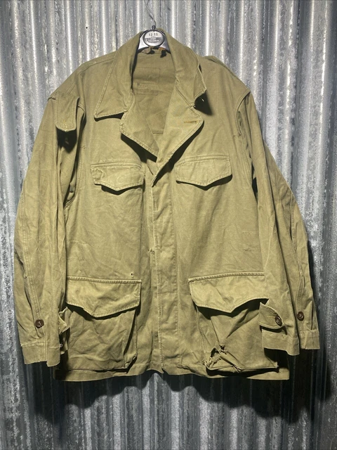 VINTAGE FRENCH ARMY M-47 Olive Green Combat Jacket £15.00 - PicClick UK