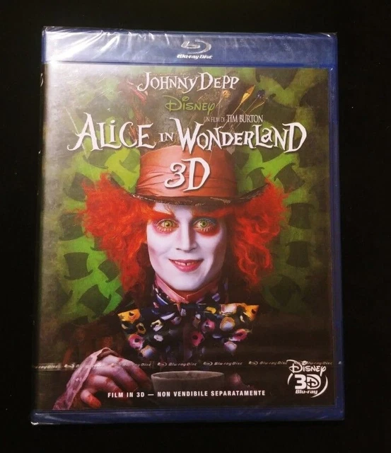 ALICE IN WONDERLAND con Johnny Deep - BLURAY + 3D Tim Burton SIGILLATO ...