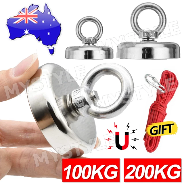 MAGNET 100-200KG SALVAGE Recovery Neodymium Strong Hook Fishing ...