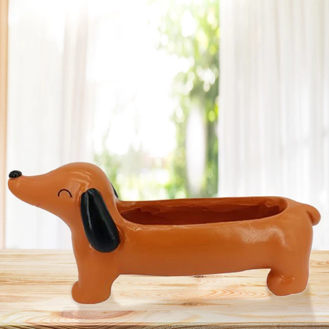 DACHSHUND FLOWER POT Dog Pot Planters Resin Aesthetic for Indoor ...