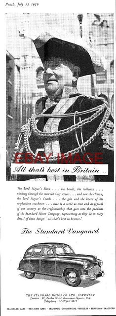 WW2 ADVERT STANDARD Vanguard Saloon Motor Car Original 1950 Print Ad ...