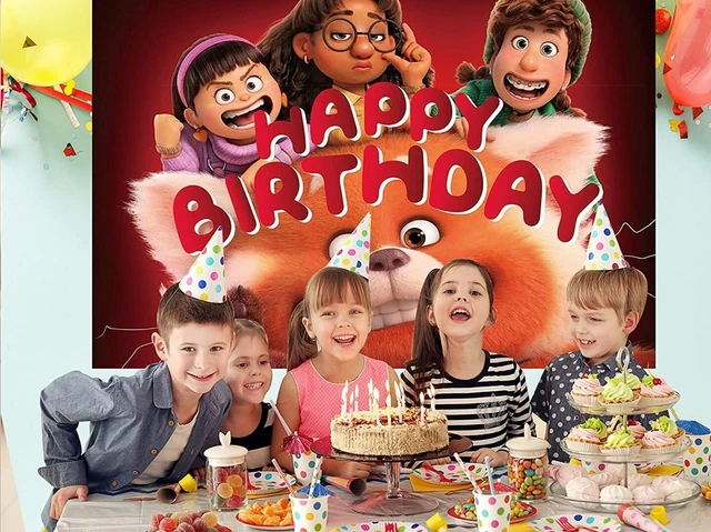 DISNEY TURNING RED Movie Happy Birthday Banner decorazione sfondo ...