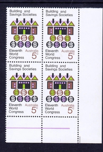 1968 AUSTRALIAN DECIMAL Stamps Building & Savings MNH Bottom Right ...