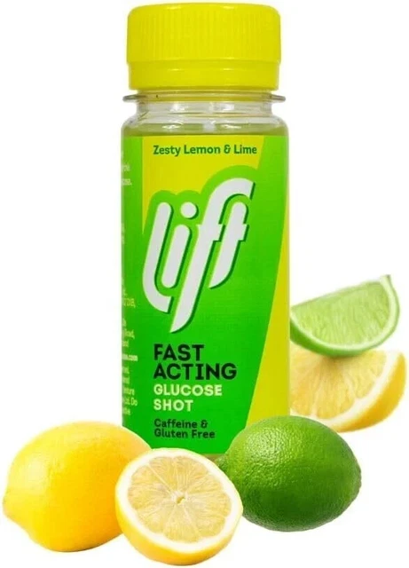 LIFT FAST-ACTING GLUCOSE Instant Energy Drink Juice Shots Diabetic 12 ...