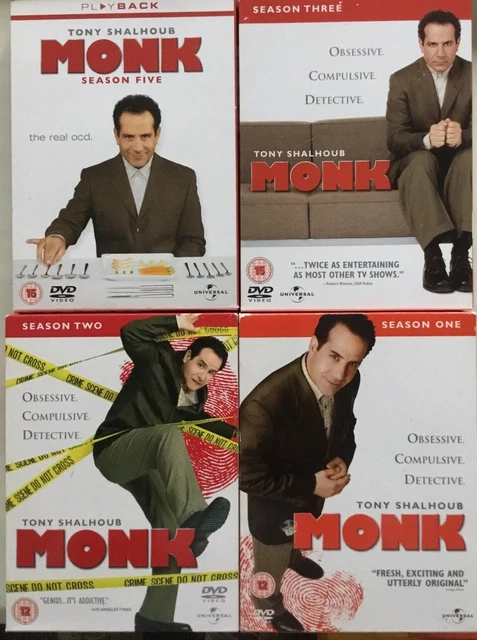 MONK, COMPLETE SEASONS 1, 2, 3 & 5 DVD Boxsets £27.99 - PicClick UK