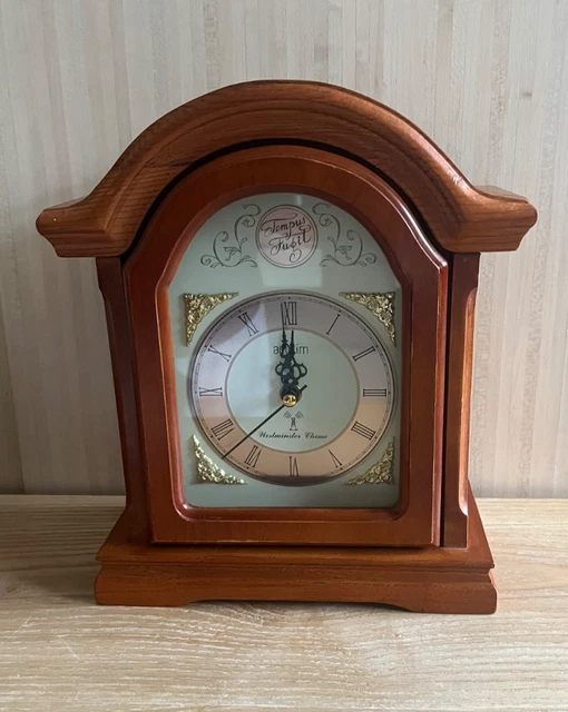 ACCTIM, WOODEN, RADIO Controlled Westminster Chime Mantle Clock ...