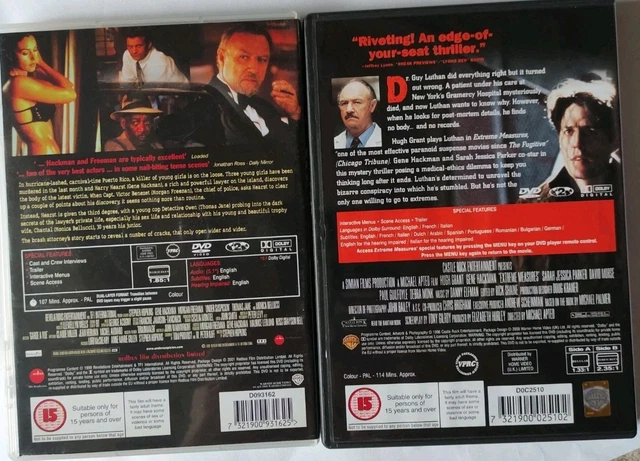 GENE HACKMAN DVD Bundle 🌀 Under Suspicion Extreme Measures Hugh Grant ...