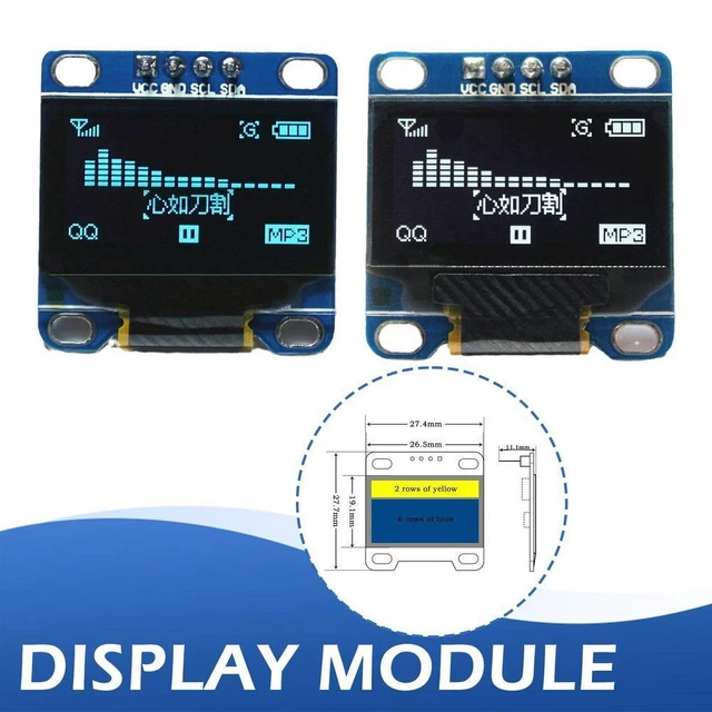 0,96& OLED SSD1306 I2C IIC SPI Serial 128X64 LCD Display heiß Blau J6 ...