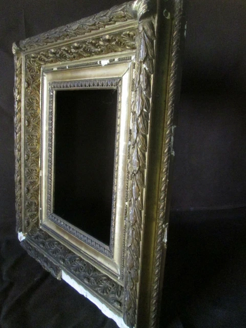 CADRE NAPOLÉON III Barbizon Bois sculpté stuc doré Peinture Frame ...