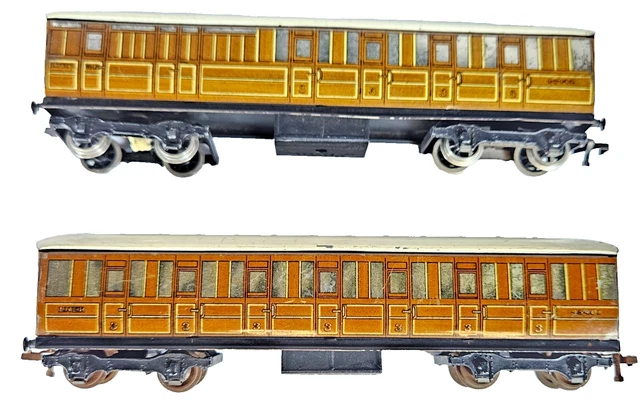 RAKE OF 2 Hornby Dublo 32010 OO LNER Teak Gresley Corridor Passenger ...
