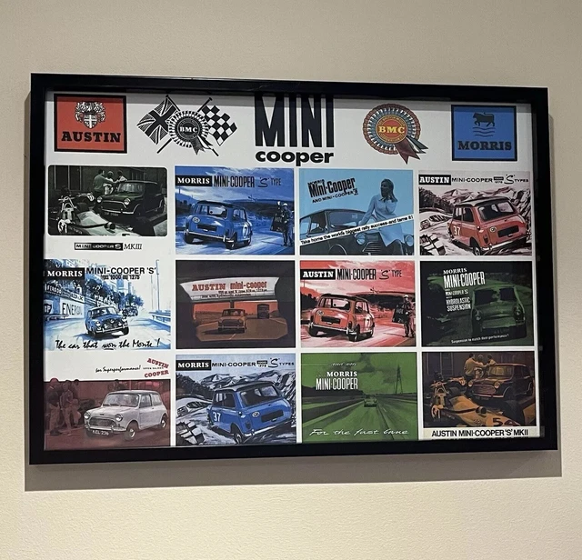 BMC AUSTIN MORRIS Mini Cooper Brochure Covers Mk1 Mk2 Mk3 Garage Wall ...