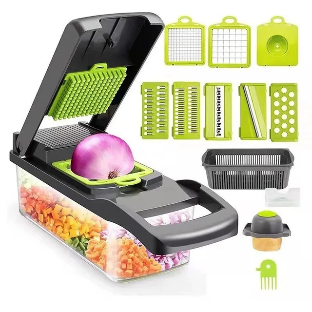 12IN1 VEGETABLE CHOPPER Multifunction Salad Fruit Slicer Food Dicer ...