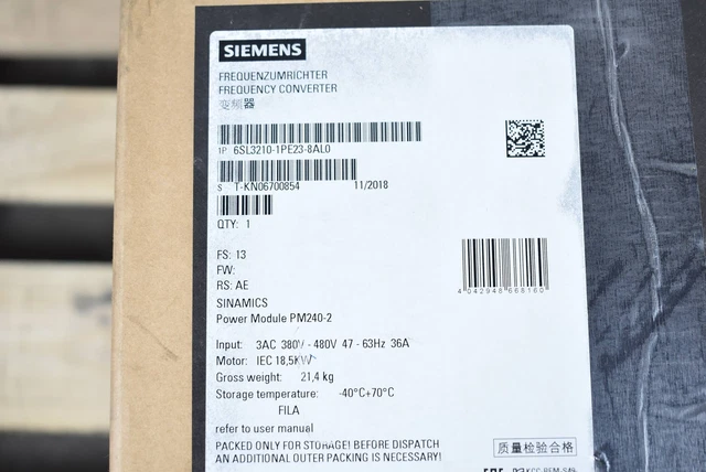 SIEMENS SINAMICS G120 PM240-2 6SL3210-1PE23-8AL0 (6SL3 210-1PE23-8AL0 ...
