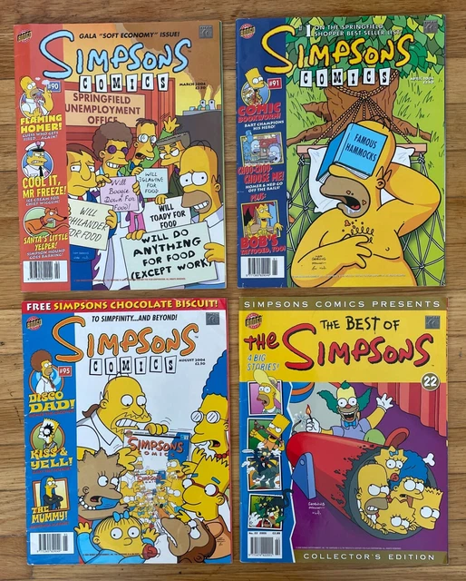 UK SIMPSONS COMIC Book Lot w/ Posters Bongo Comics Issues 90 91 95 Best ...