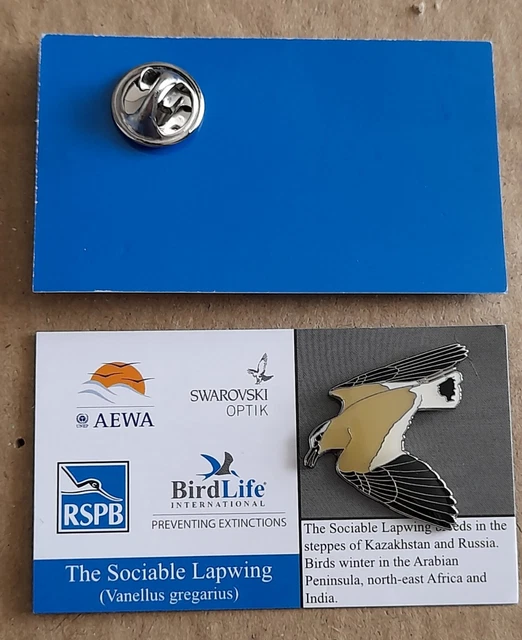 SOCIABLE LAPWING CHARITY Pin Abzeichen RSPB VOGELLIFE EUR 11,66 ...