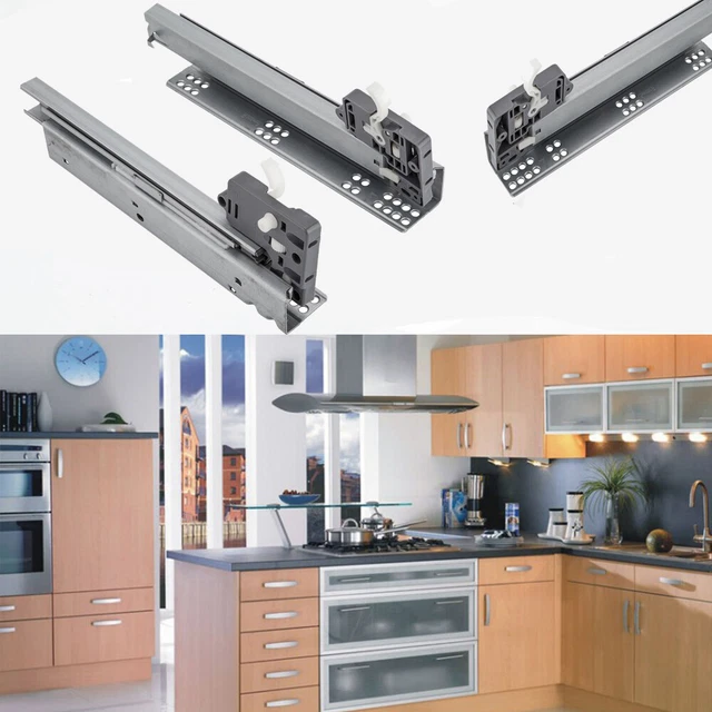 1PAIR SOFT CLOSE Drawer Runners Slides Concealed Undermount Full ...