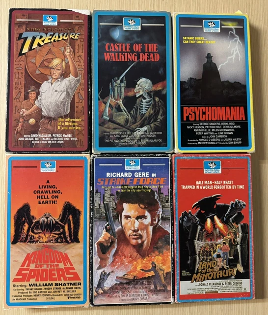 INTERGLOBAL HOME VIDEO VHS Lot. Psychomania, Kingdom of the Spiders ...
