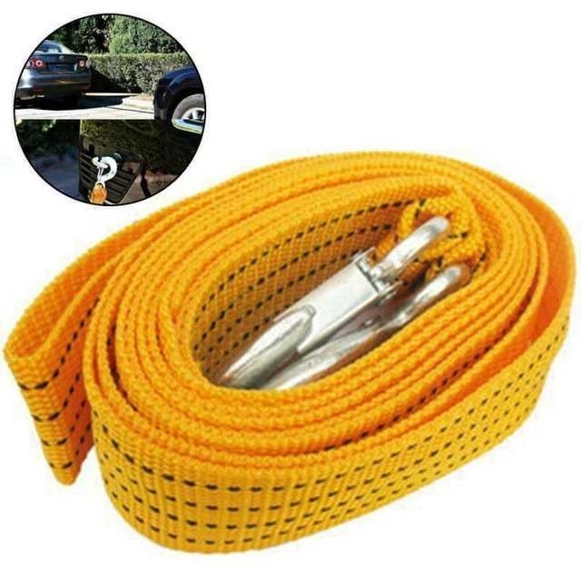 HEAVY DUTY NYLON Car Tow Rope 5 Ton Tonne with Hooks 4m Long Strap £13. ...