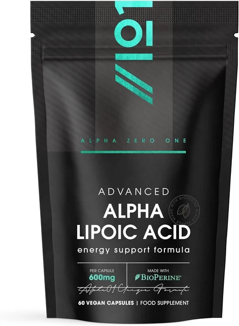 ALPHA LIPOIC ACID (ALA) 600Mg - Made with Biotin & Bioperine® - 60 ...