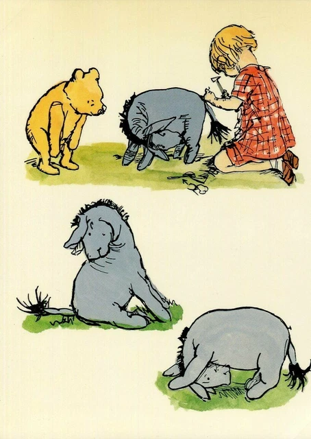 WINNIE THE POOH Eeyore tail (modern Disney Postcard PC105 Shepard ...