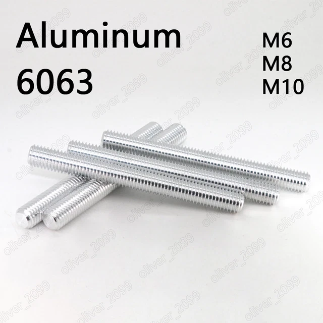 ALUMINIUM 6063 THREADED Rods Metric Thread Stud Bolts M6 M8 M10 $15.79 ...