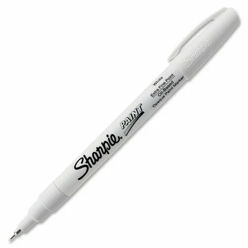 SHARPIE PAINT MARKER White Extra Fine Tip Pen Oil Based Trainers Touch ...