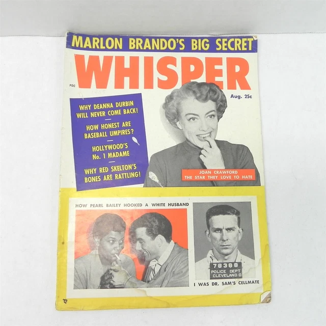 VINTAGE WHISPER MAGAZINE 1955 Tabloids Edizione Singola Hollywood ...