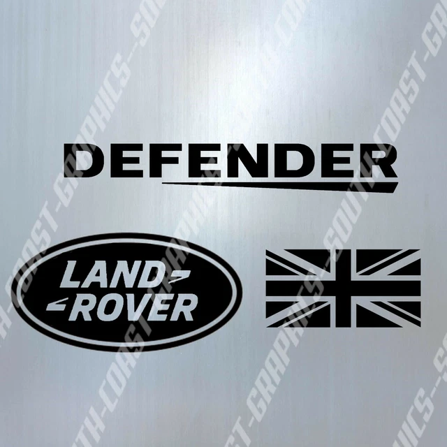 LAND ROVER DEFENDER Decal Sticker Set in GLOSS BLACK Union Jack £5.99 ...