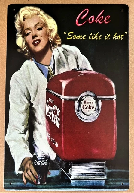 COKE & MARILYN Some Like It Hot Tin Sign (Coke Pepsi 7 Up Cola Star ...
