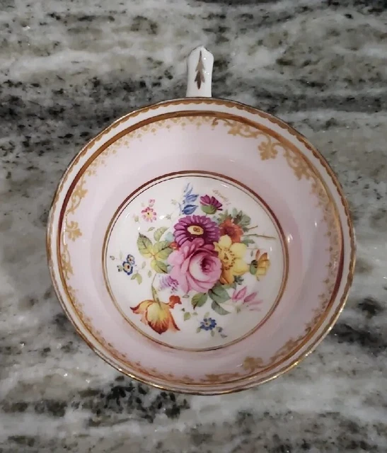 VINTAGE HAMMERSLEY FLORAL Pink Pedestal Teacup Golden Rim 3432 F ...