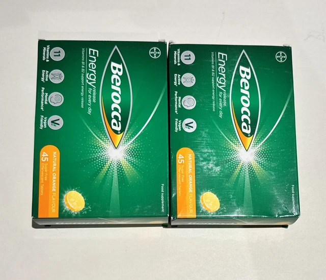 BEROCCA ENERGY ORANGE Effervescent Tabs 2x45 Vitamin C B Complex ...