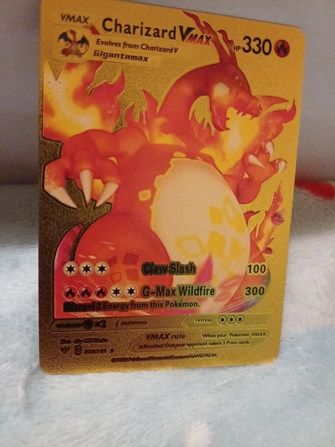 CHARIZARD VMAX 020/189 Gold coloured Metal Card Pokémon HP 330 £5.43 ...