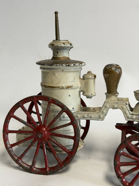 ANTIQUE CAST IRON Hubley Pumper Original Paint Horse Drawn Wagon $556. ...