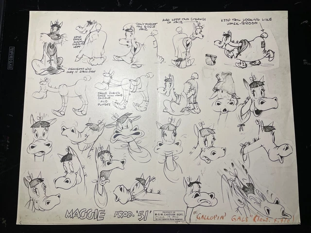 ANIMATION CEL MODEL SHEETS 1929 -1942 FLEISCHER STUDIOS Cartoons Disney ...