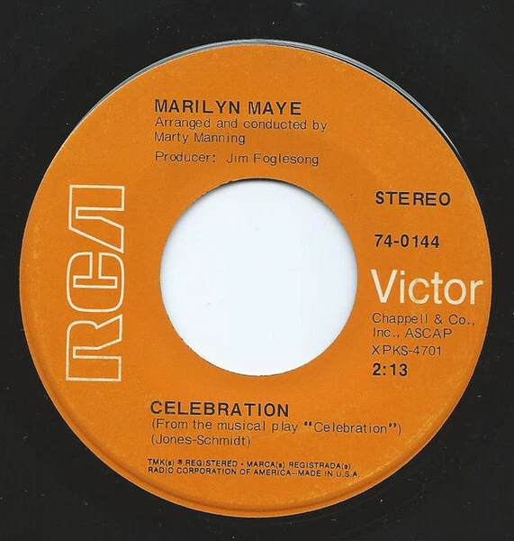 MARILYN MAYE ILL Never Fall In Love Again / Celebration Vinyl Single ...