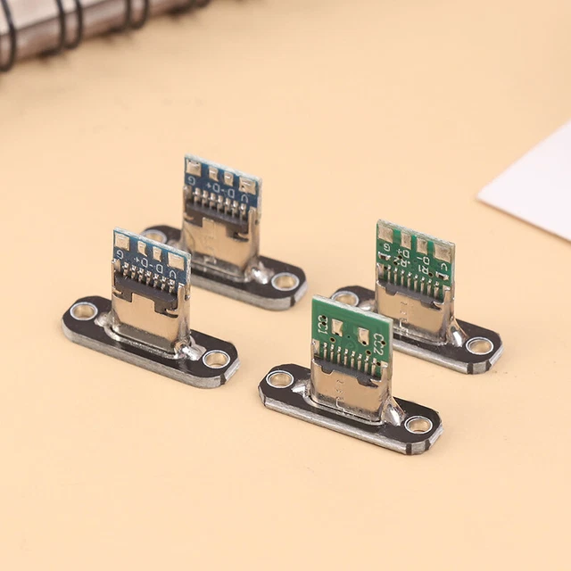 5PCS USB 3.1 Type C Socket Fixing Plate Female Connector Jack Charging ...