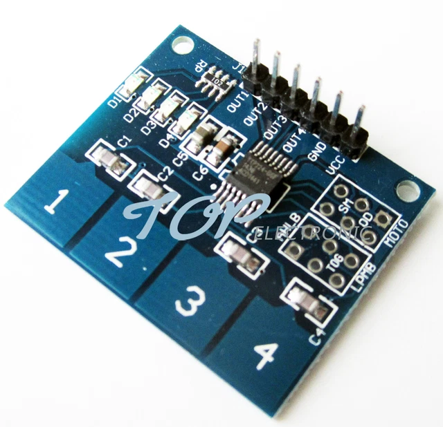 TTP224 4- CHANNEL Digital Touch Sensor Module Capacitive Touch Switch ...