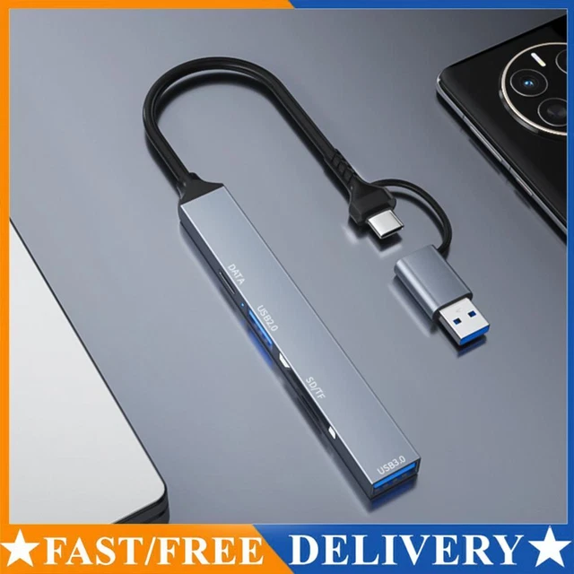 5 PORTS MULTIPORT Hub USB C Docking Station SD TF Card Reader Laptop ...