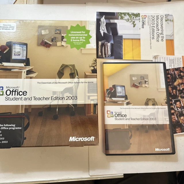 MICROSOFT OFFICE STUDENT Teacher Edition 2003 Word Excel w/ Product Key ...