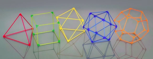 CONSTRUCCIÓN 5 POLIEDROS. Tetraedro, hexaedro, octaedro, icosaedro ...