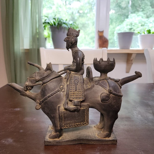 KOREAN EARTHENWARE FUNERARY In The Shape Of A Warrior On Horseback korean-earthenware-funerary-in-the-shape-of-a-warrior-on-horseback