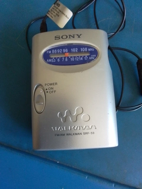 VINTAGE SONY WALKMAN FM/AM Pocket Radio Tuner Model SRF-59 $45.00 ...