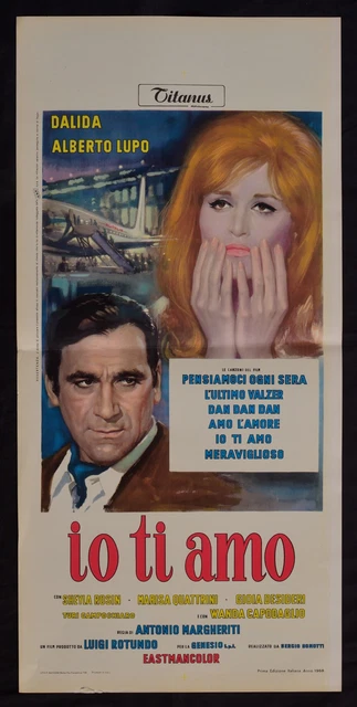 AFFICHE IO TI Amo Alberto Lupo Dalida Margheriti Genesio Rosin B40 EUR 53,53 - PicClick FR