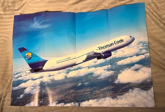 AIRLINE POSTER VINTAGE XXL Boeing 767-300 Thomas Cook Collectible Rare ...