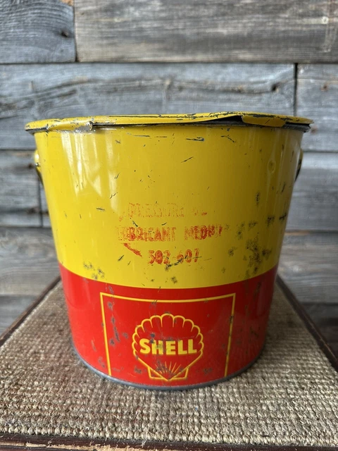 VINTAGE SHELL OIL Can Grease Pail $40.00 - PicClick CA